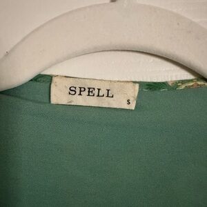 Spell | Tops | Spell Teal And Gold Floral Blouse | Poshmark
